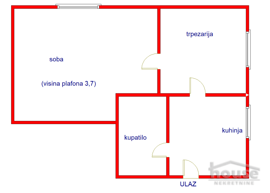 Jednoiposoban stan na prodaju, Gradić, Novi Sad, 34m², 1. sprat, 80.000 €
