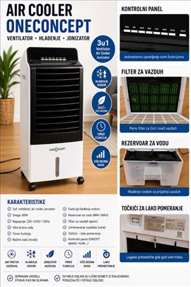 Air Cooler OneConcept, ventilator, hlađenje, joniz