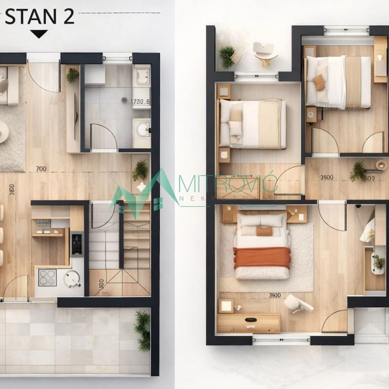 MODERNA TOWNHOUSE KUĆA – Vaš porodični dom, 87 m2.
