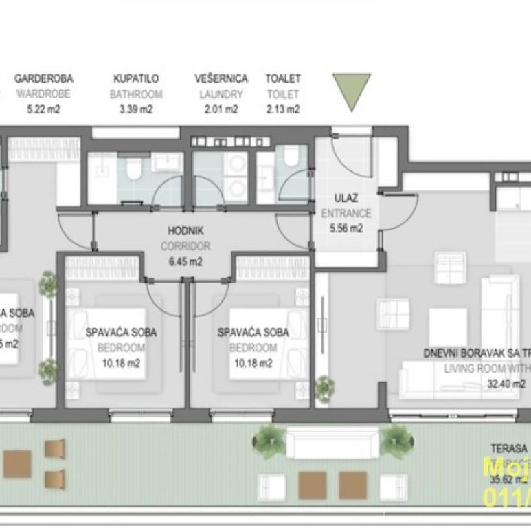 Stan – Beograd, Novi Beograd Blok 65 – ID 22672.
