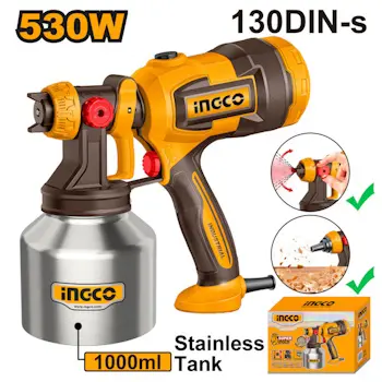 Ingco pištolj za farbanje 530W / metalna posuda SPG45061E