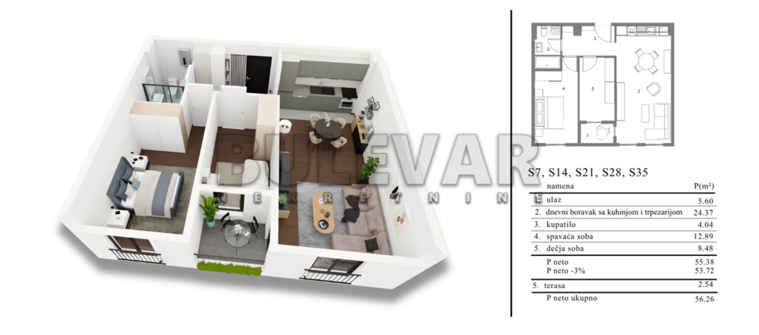Dvoiposoban stan, Niš - Pantelej(Niš) | Prodaja · 56m² · 120.960€