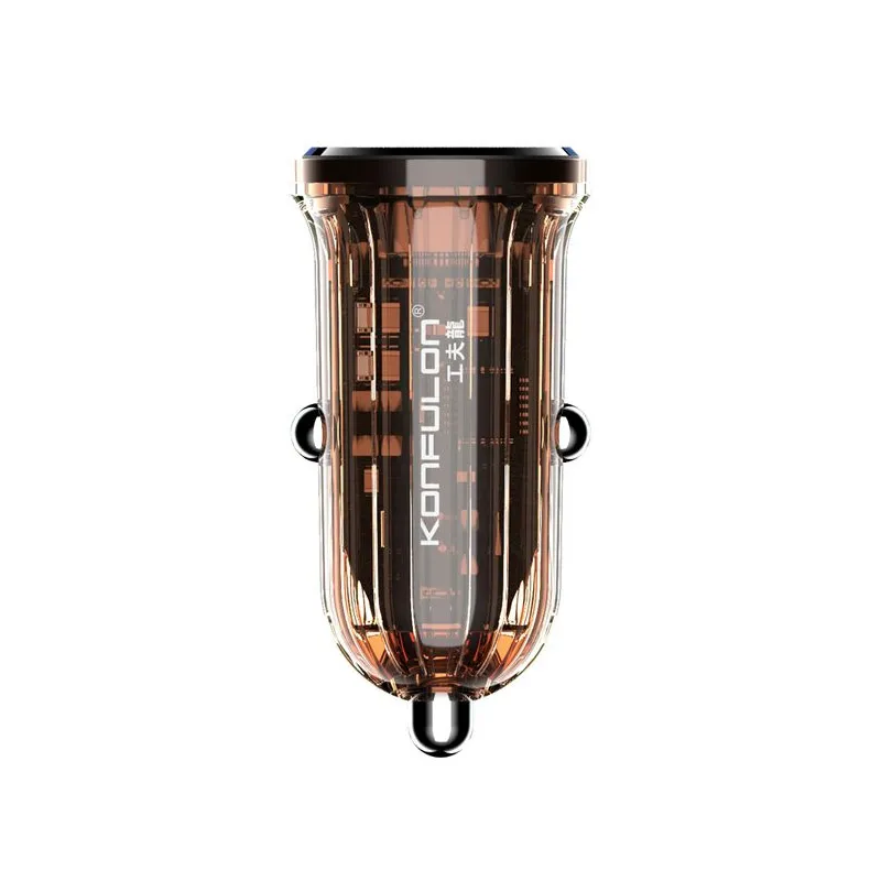 Auto punjac KONFULON C85Q, 3.6A, QC3.0 22.5W, PD 30W transparentan