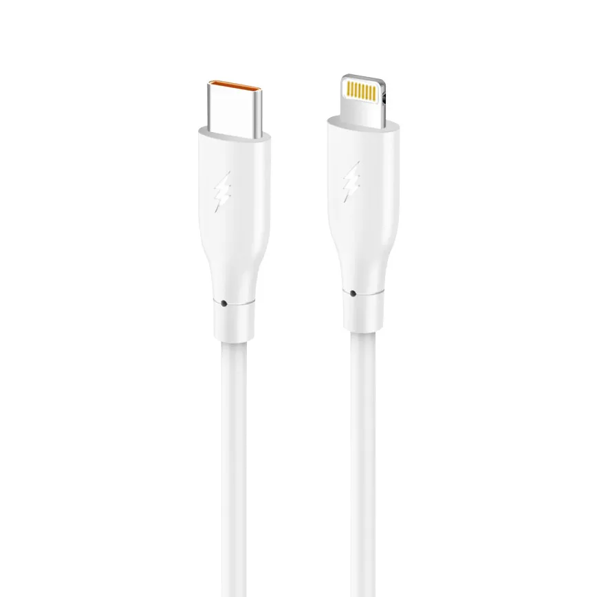 Data kabl KONFULON DC66, 27W, Type C na Lightning beli 1m