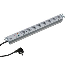 BACHMANN PDU Basic ALU 19'' 1U 8xšuko sa prenap.zaštitom 16A, kabl 2m