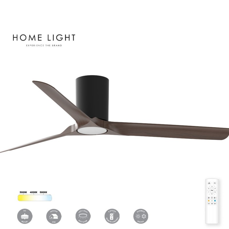 PLAFONSKI VENTILATOR FC102 ASPEN CRNA/DRVO HOME LIGHT