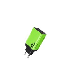 WEKOME WP-U157 Super brzi Strujni GaN punjač, 3-porta USB (3.0 i 2 x 3.1 Tip C) 67W, zeleni