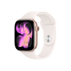 APPLE Watch S11 Cellular 46mm Rose Gold Aluminium Case with Light Blush Sport Band - S/M (mfcg4rk/a)