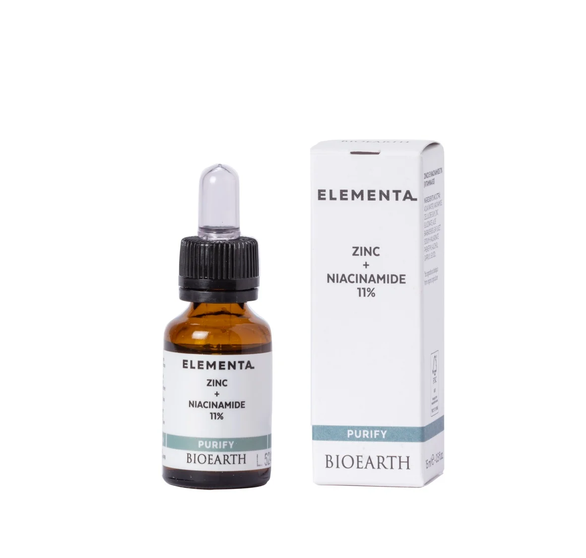 BIOEARTH Cink + niacinamid 11% pročišćavajući SERUM za lice 15 ml - ELEMENTA linija
