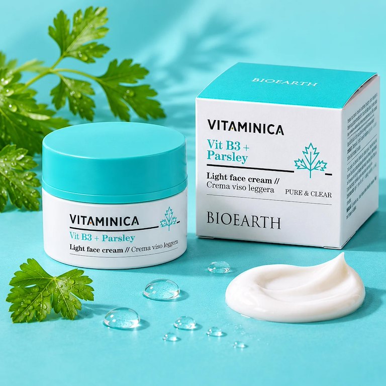BIOEARTH Lagana krema za lice vitamin B3 + peršun 50 ml - VITAMINICA linija