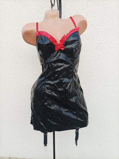 Black Level PVC/Latex Haljina sa Halterima M