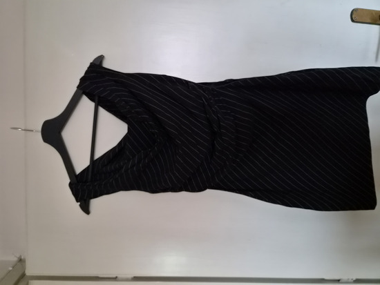 Crna prugasta zara mini haljina xs