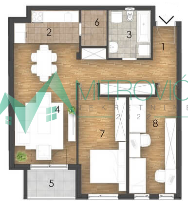 Dvoiposoban stan na prodaju, 79m2, 223.350€