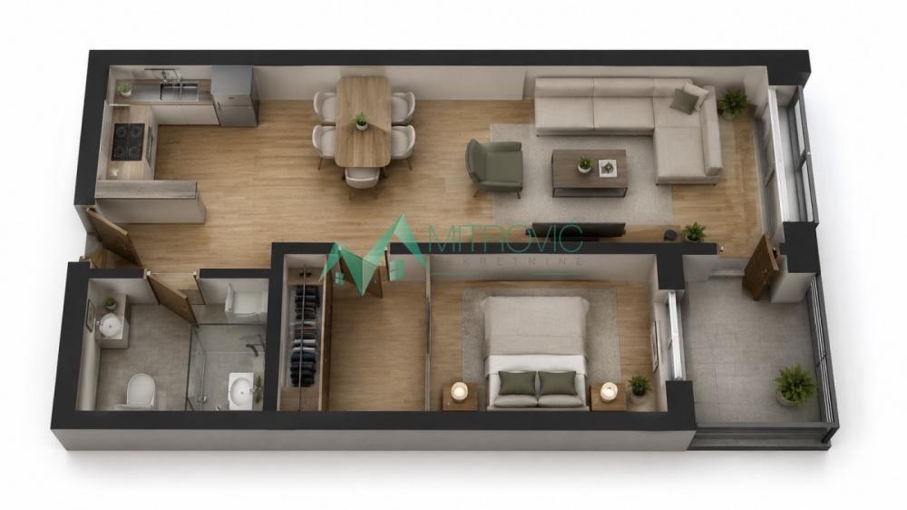 Dvosoban stan na prodaju, 47m2, 169.100€