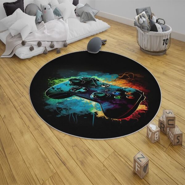 Okrugli tepih 140x140cm sa gumenom podlogom – Magični džojstik, TG-244