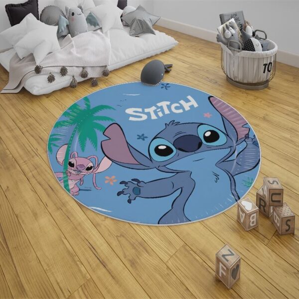 Okrugli tepih 140x140cm sa gumenom podlogom – Stitch, TG-243