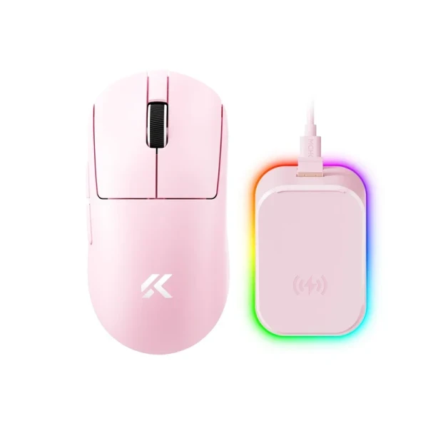 Bežični gaming miš MCHOSE A7 V2 Ultra Plus Pink PAW 3950 8K Hz Omron Mechanical