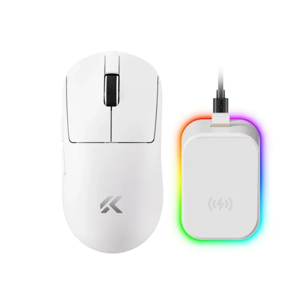 Bežični gaming miš MCHOSE A7 V2 Ultra Plus White PAW 3950 8K Hz Omron Mechanical