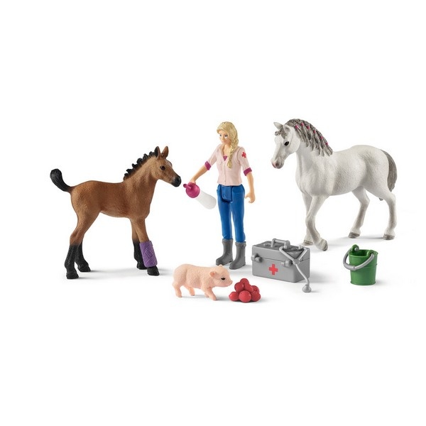 Schleich – Veterinarka sa kobilom i ždrebetom