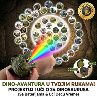 Dino Projektor - Dečiji Digitalni Sat sa 24 Projekcije Dinosaurusa