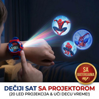 Spajdermen Digitalni Projektor za Dečake - Sat sa 20 LED Projekcija