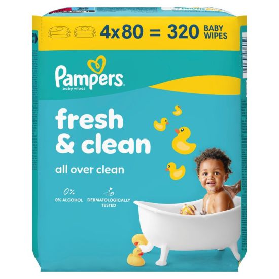 Pampers Fresh Clean vlažne maramice 4X80 komada