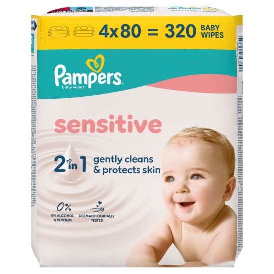Pampers Sensitive 2u1 vlažne maramice 4X80 komada
