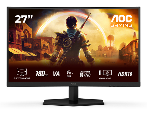 Monitor AOC C27G42E 27"/VA,zakrivljen/1920X1080/180Hz/1 ms GtG/HDMIx2,DP/Sync/VESA/zvucnici/crna