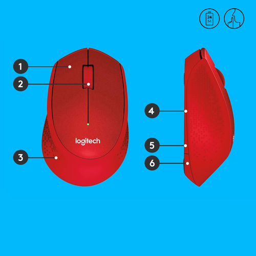 M330 Silent Plus Wireless crveni miš