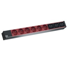 BACHMANN PDU Basic ALU 19''1U,6xšuko crveni+3xC19,ulaz C20,16A,kabl 2m