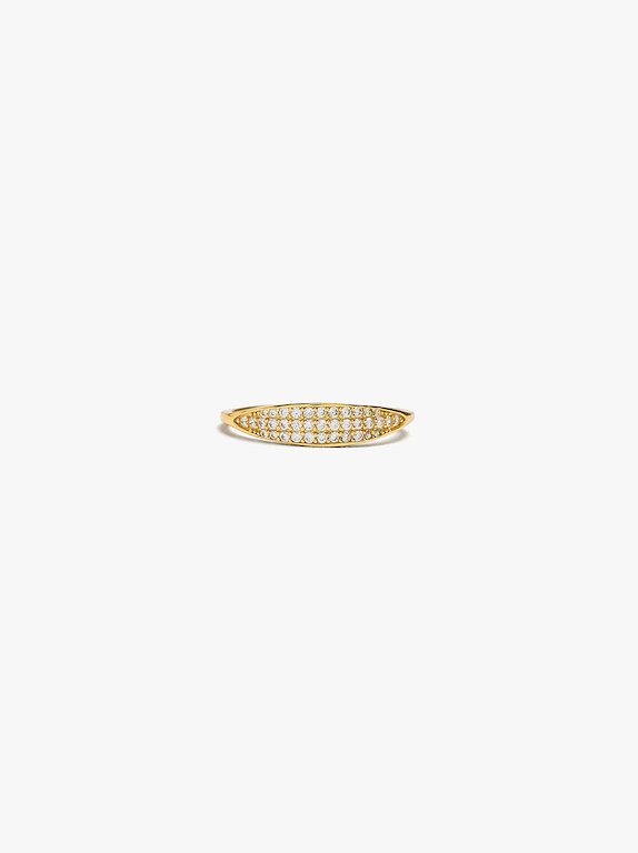 RING WITH CUBIC ZIRCONIA 18K GOLD PLATED - 925 STERLING SILVER
