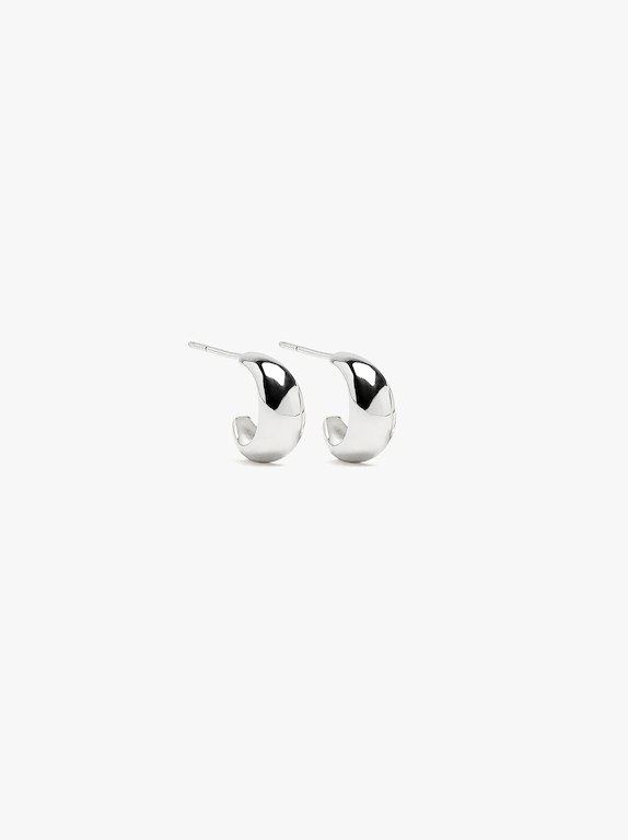 WIDE OPEN HOOP EARRINGS WITH SILVER PLATED