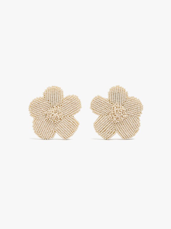 MAXI FLOWER EARRINGS WITH BEADS