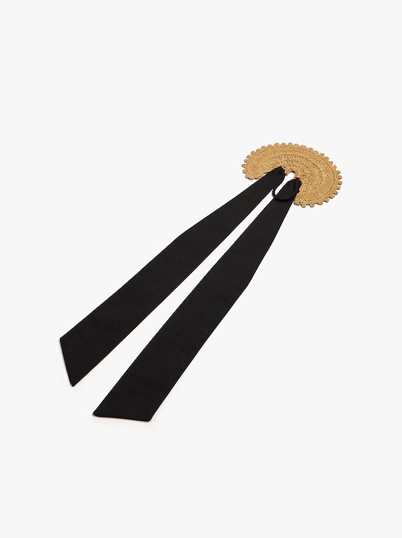 HAIR ELASTIC BAND WITH PAPER STRAW EFFECT
