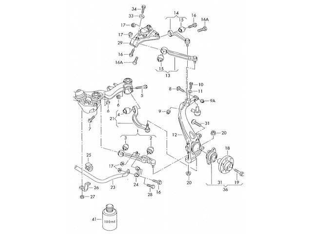 Audi A4 Stabilizator Prednji Levo 94-04,NOVO