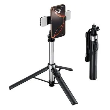 X2 BLUETOOTH SELFIE STICK TRIPOD WITH REMOTE AND DUAL FILL LIGHTS