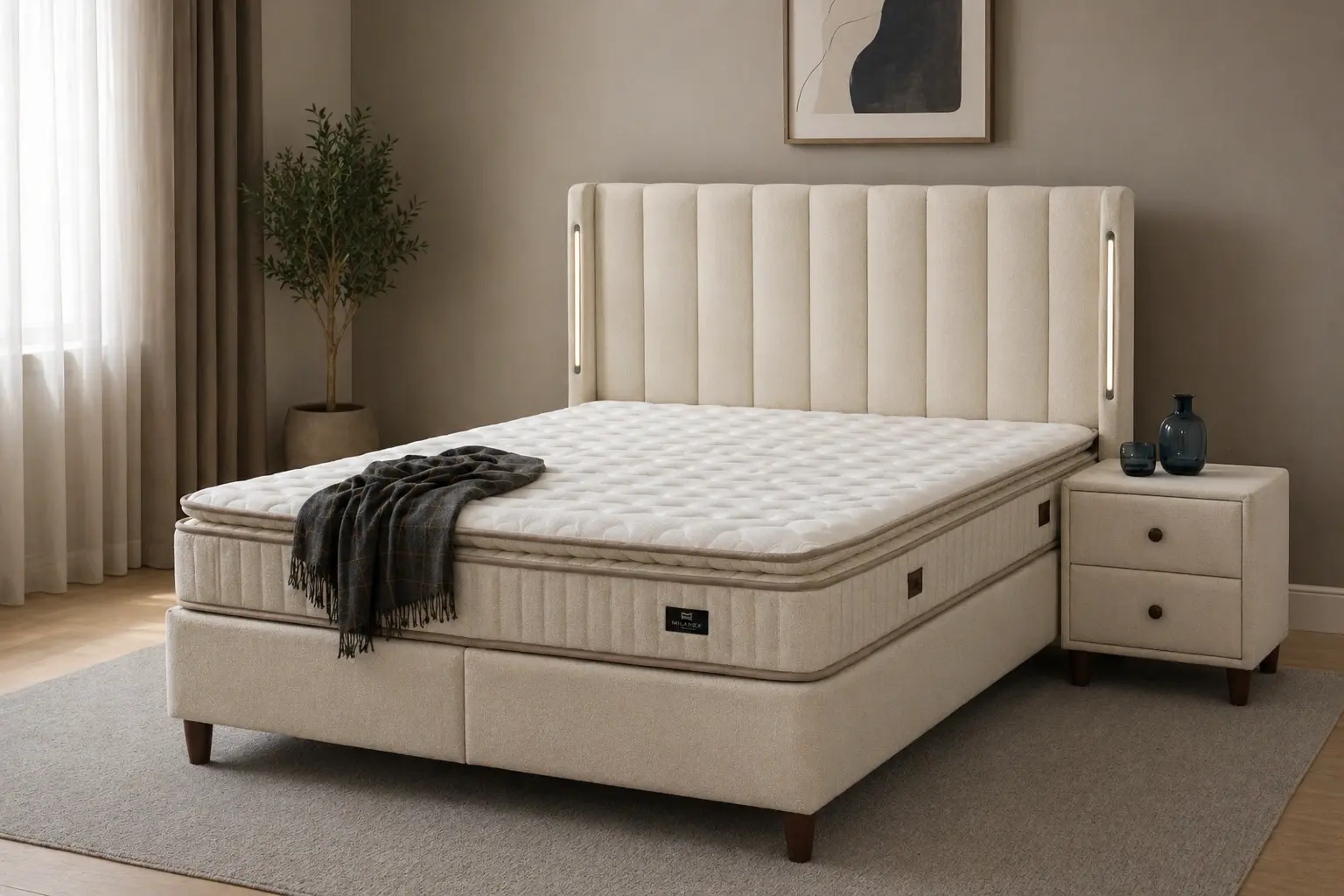 Milanex living Francuski ležaj Arezzo lux 160, 172x136x205 cm, Bež