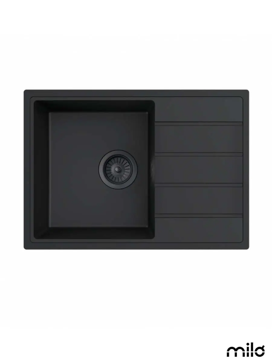 Milo Granitna sudopera Metro, o90, 62x44cm, Lava stone