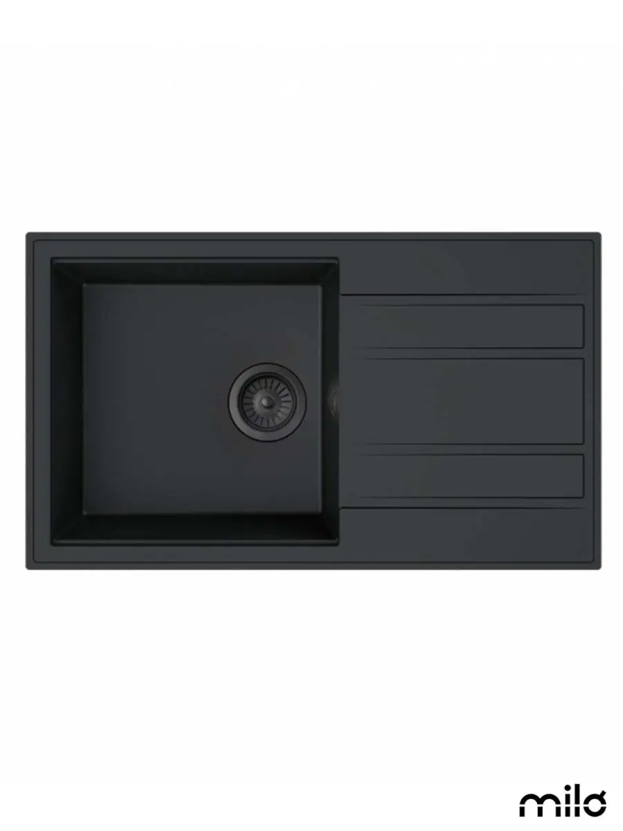 Milo Granitna sudopera Retto, o90, 78x46cm, Lava stone