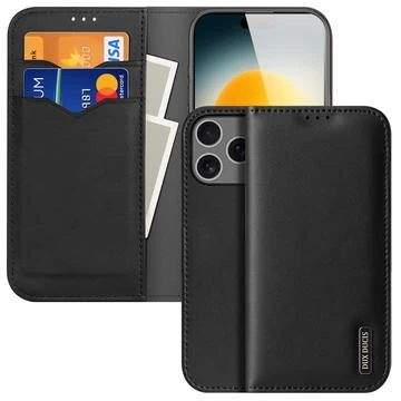 IPHONE 17 PRO DUX DUCIS HIVO KOŽNA MASKA-NOVČANIK - CRNA