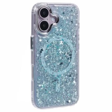 IPHONE 16 MAGSAFE-COMPATIBLE GLITTER SEQUIN EPOXY CASE - LIGHT GREEN