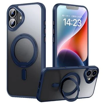 IPHONE 16 MAGNETIC KICKSTAND HYBRID CASE - DARK BLUE
