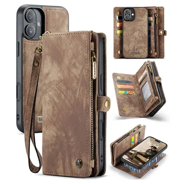 IPHONE 16 PLUS CASEME 008 2-U-1 MULTIFUNKCIONALNA FUTROLA-NOVČANIK - BRAON