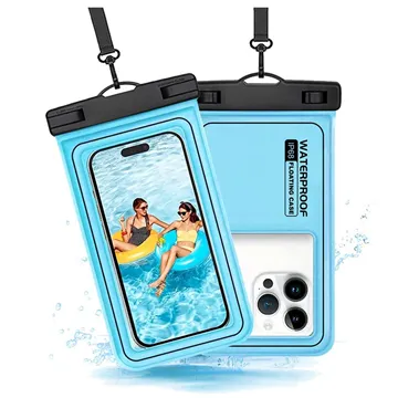 IP68 WATERPROOF FLOATING CASE FOR SWIMMING, DIVING AND SURFING - BLUE