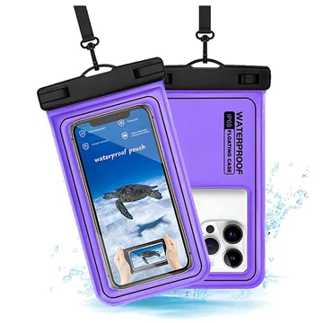 IP68 WATERPROOF FLOATING CASE FOR SWIMMING, DIVING AND SURFING - PURPLE