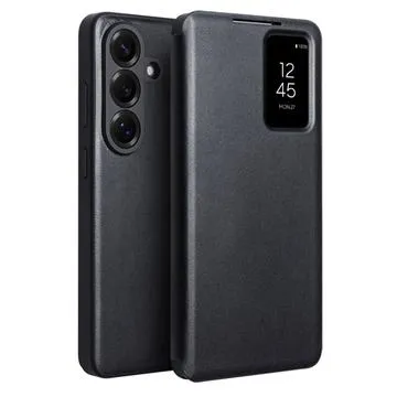 SAMSUNG GALAXY S26+ QIALINO SMART VIEW FLIP KOŽNA MASKA - CRNA