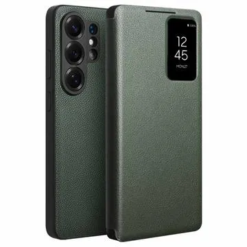 SAMSUNG GALAXY S26 ULTRA QIALINO SMART VIEW FLIP KOŽNA MASKA - ZELENA