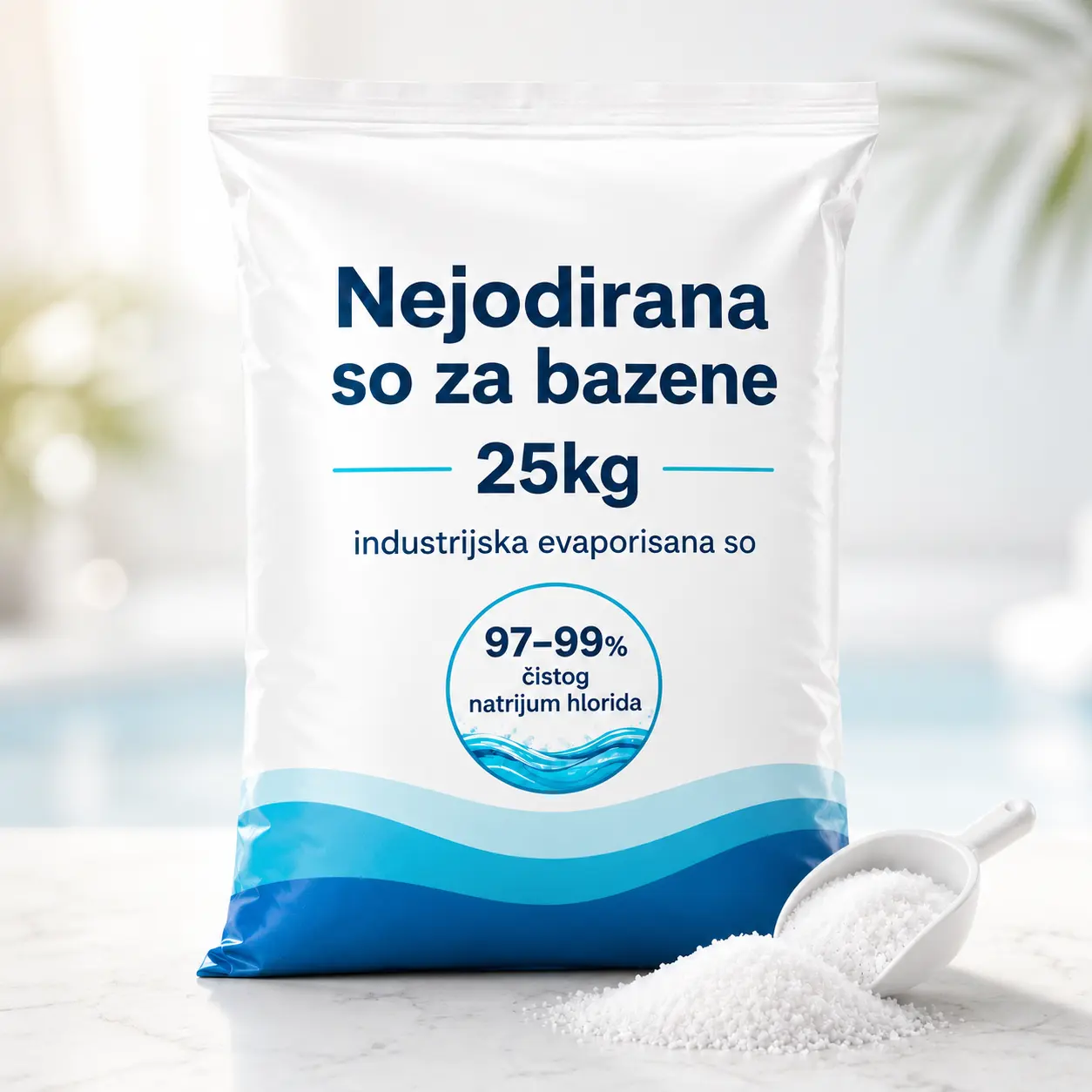 Nejodirana so za bazene 25kg - industrijska evaporisana so