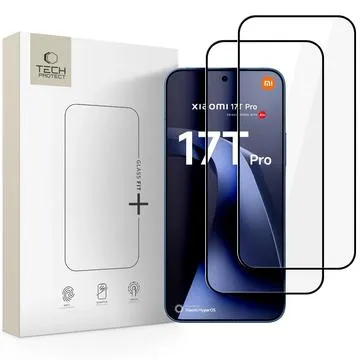 XIAOMI 17T PRO TECH-PROTECT GLASS FIT+ TEMPERED GLASS SCREEN PROTECTOR - 2 PCS. - BLACK