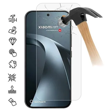 XIAOMI 17T PRO TEMPERED GLASS SCREEN PROTECTOR - 9H - CASE FRIENDLY - TRANSPARENT